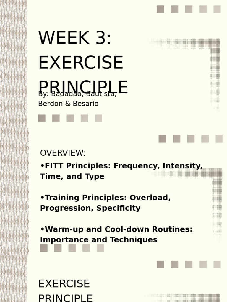 PATHFIT 2 Week 3 Exercise Principle | PDF | Flexibility (Anatomy ...