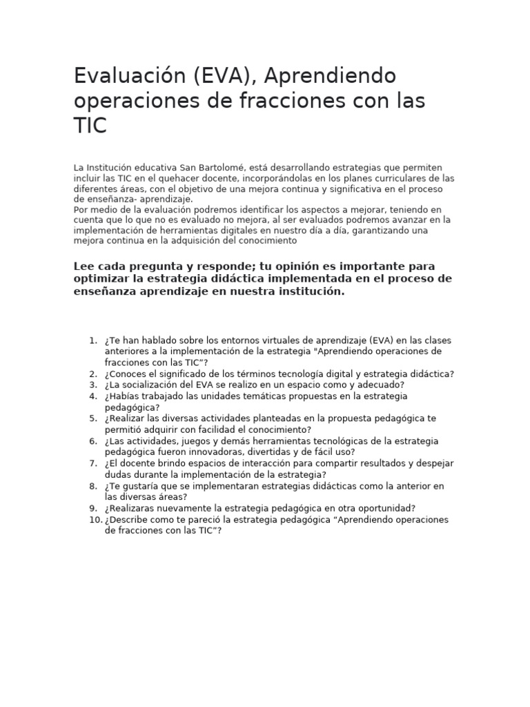 Estrategia TIC para Enseñar Fracciones | PDF