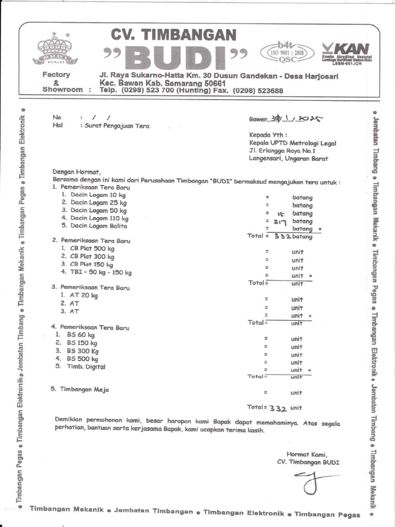 20250131 CV. Timbangan Budi | PDF