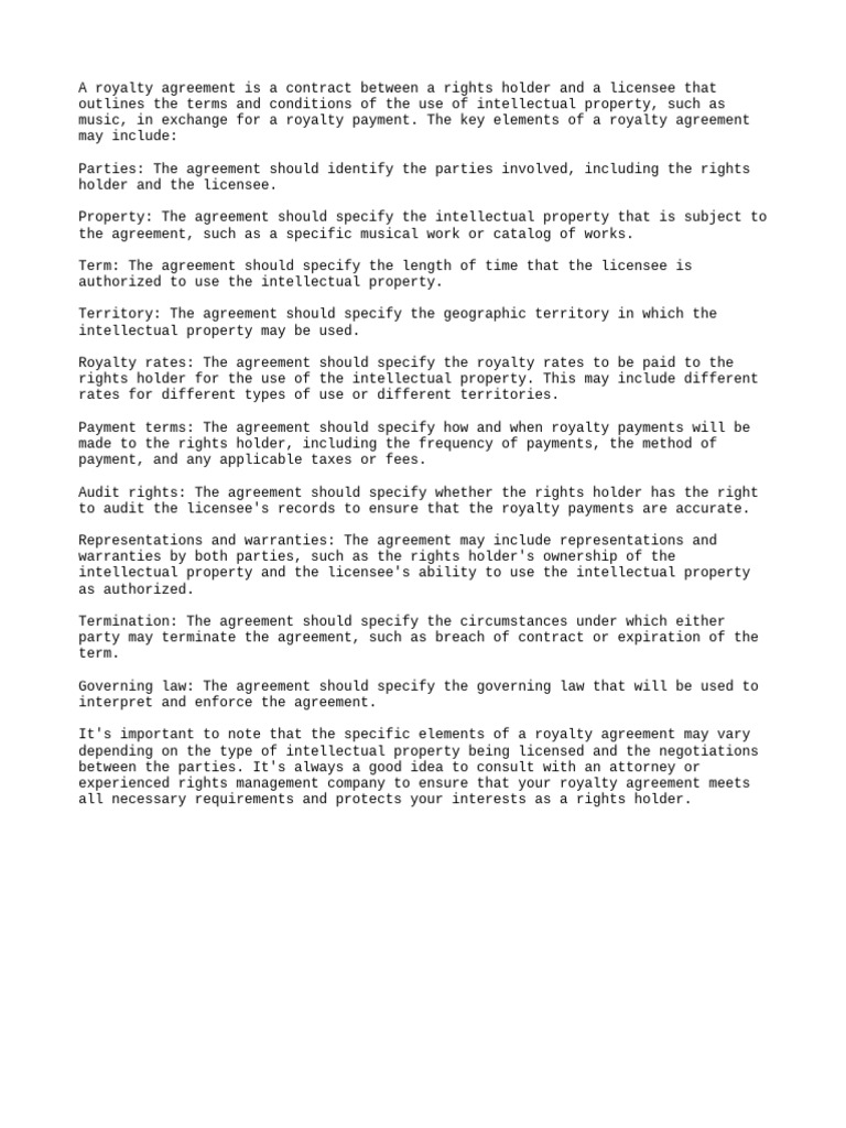 Royalty Agreements Explained | PDF