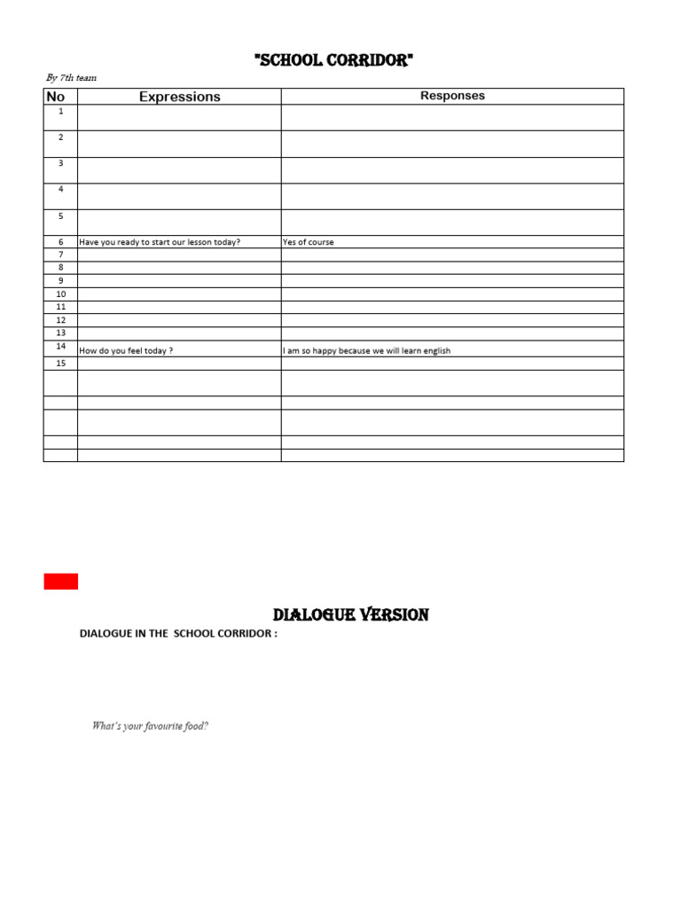 School Corridor, 7th Team Conversation | PDF | Schools | Learning