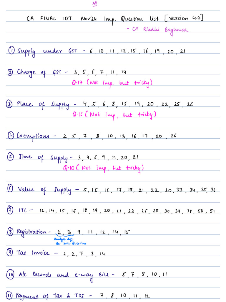 Imp Ques List | PDF