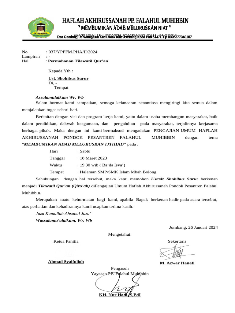 Permohonan Menjadi Qori | PDF