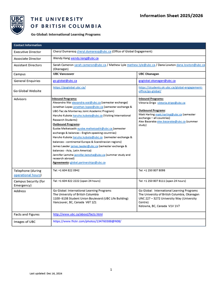 UBC Factsheet 2025-2026-Updated Dec 2024-1 | PDF | Travel Visa