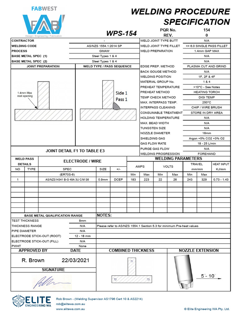 WPS-154 - Rev0 GMAW | PDF | Welding | Construction