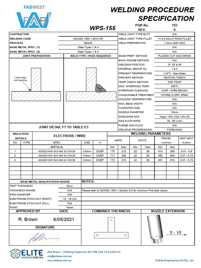 WPS-155_Rev0 GMAW | PDF | Welding | Construction