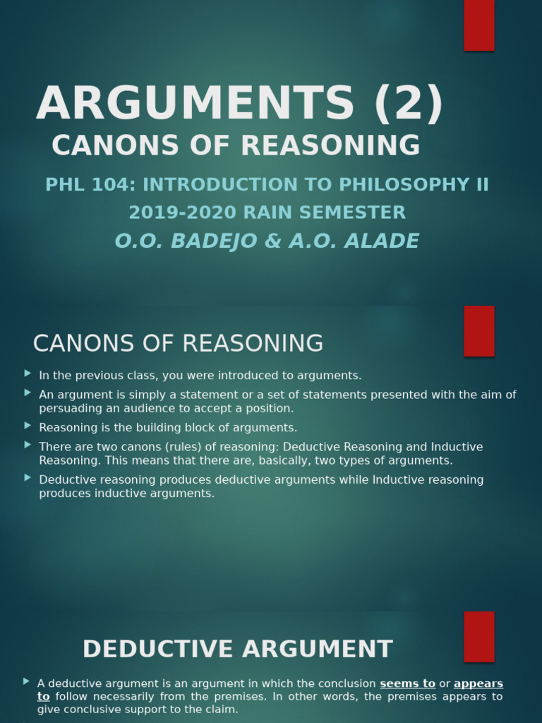 PHL104 Module 6 (2) Arguments | PDF | Argument | Deductive Reasoning