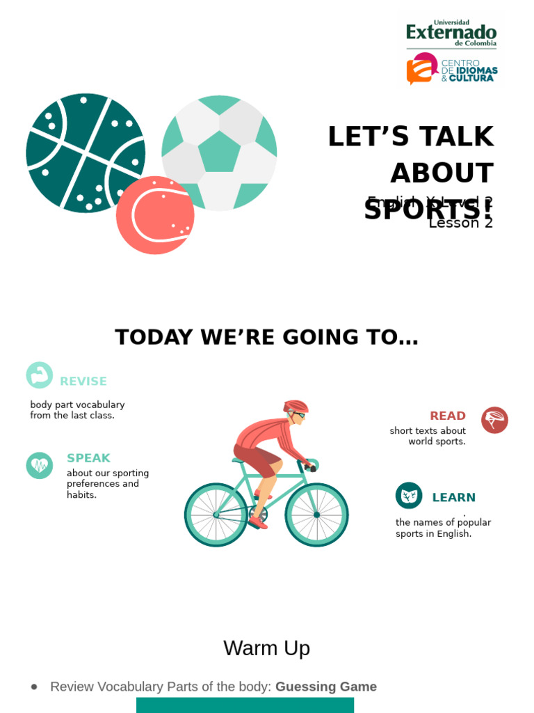 Level 2 Lesson 2 Health and Sports - Action verbs (1) | PDF | Cycle ...