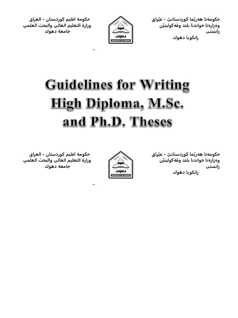 Guidlines For Writing A Thesis | PDF | Thesis | Methodology