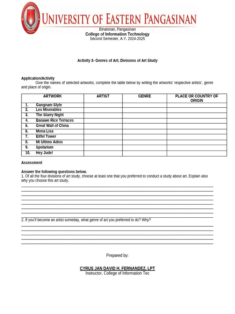 Activity 3 Art Appreciation | PDF