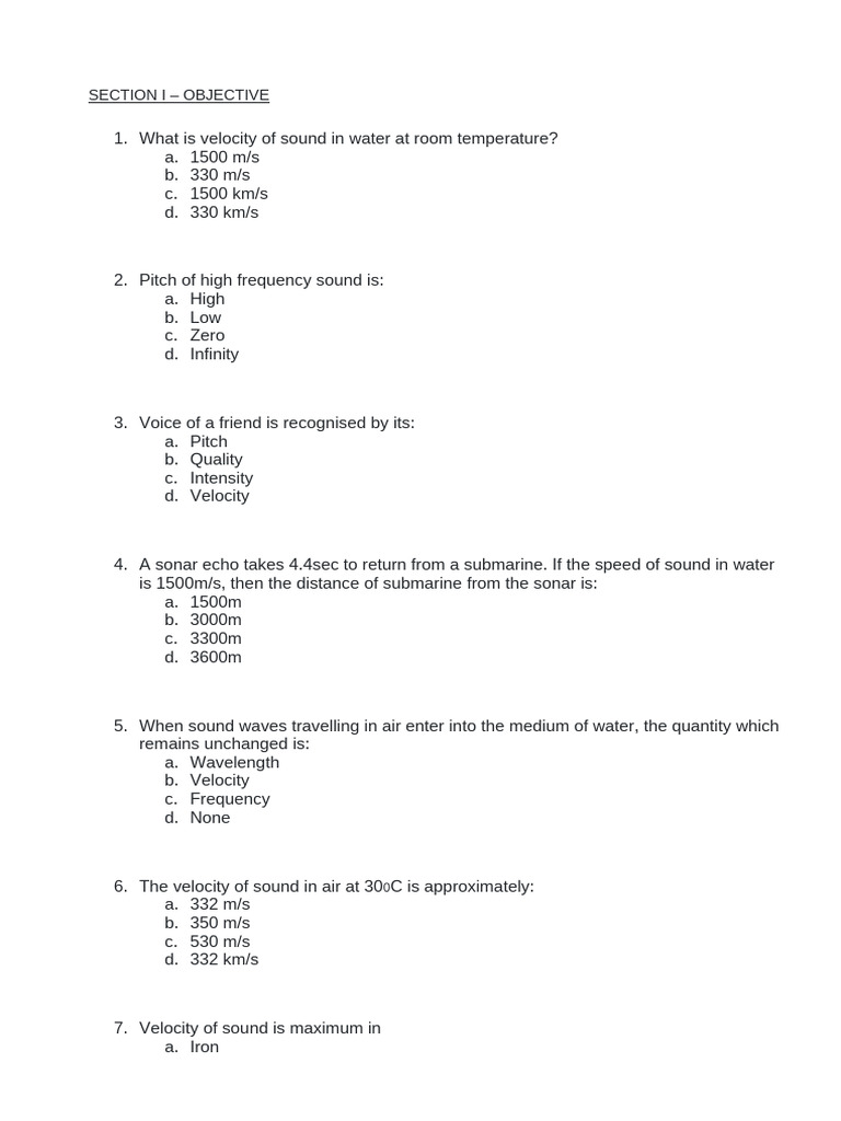 Sound Worksheet | PDF