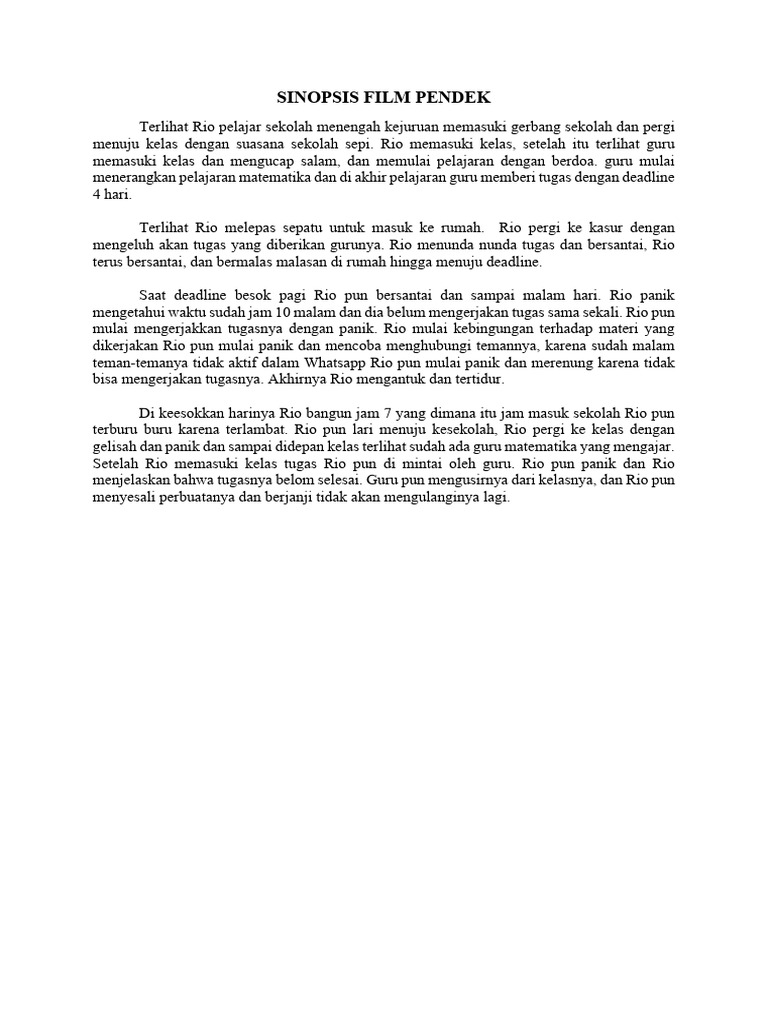 Sinopsis Film Pendek | PDF