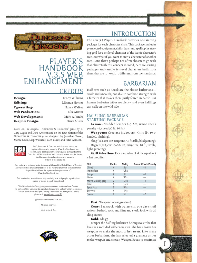 [D&D3.5][ENG] Rules - Player's Handbook 1 - Player's Handbook 1 WE ...