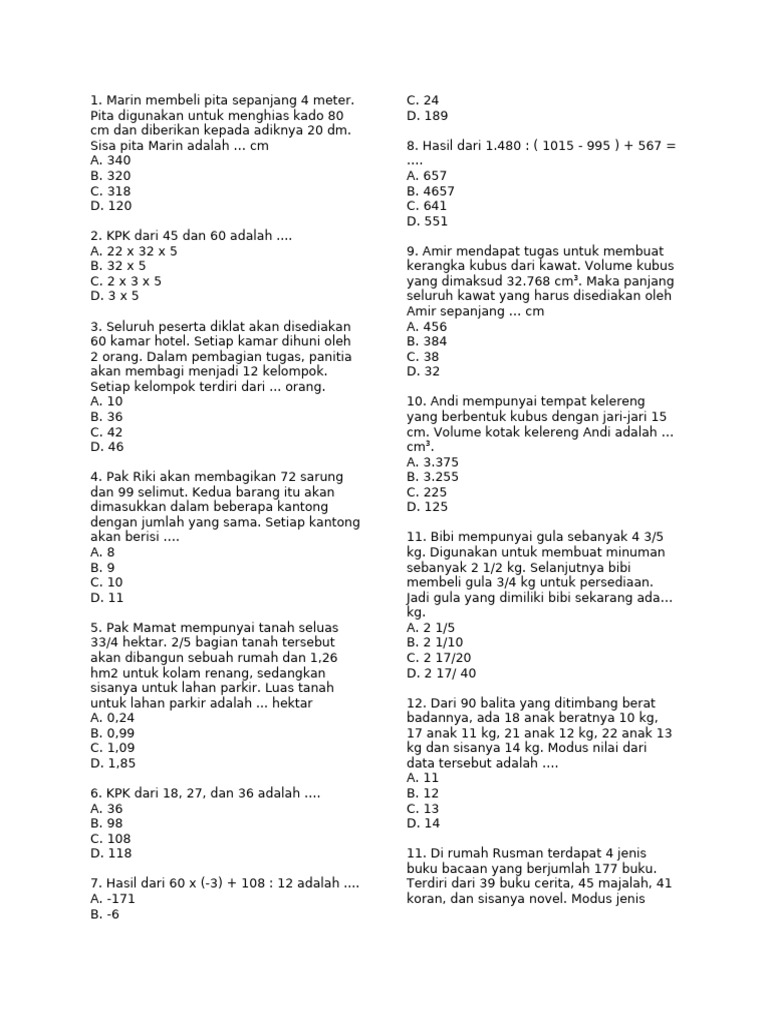 osn mtk pertemuan 1 | PDF