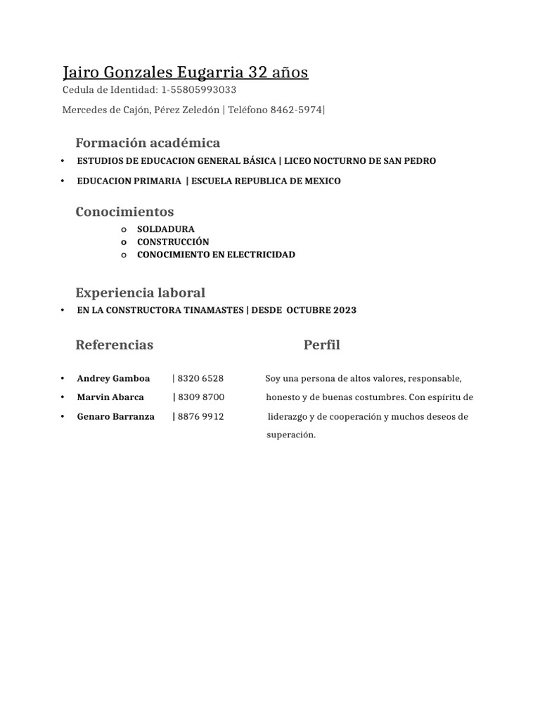 Curriculum Jairo . | PDF