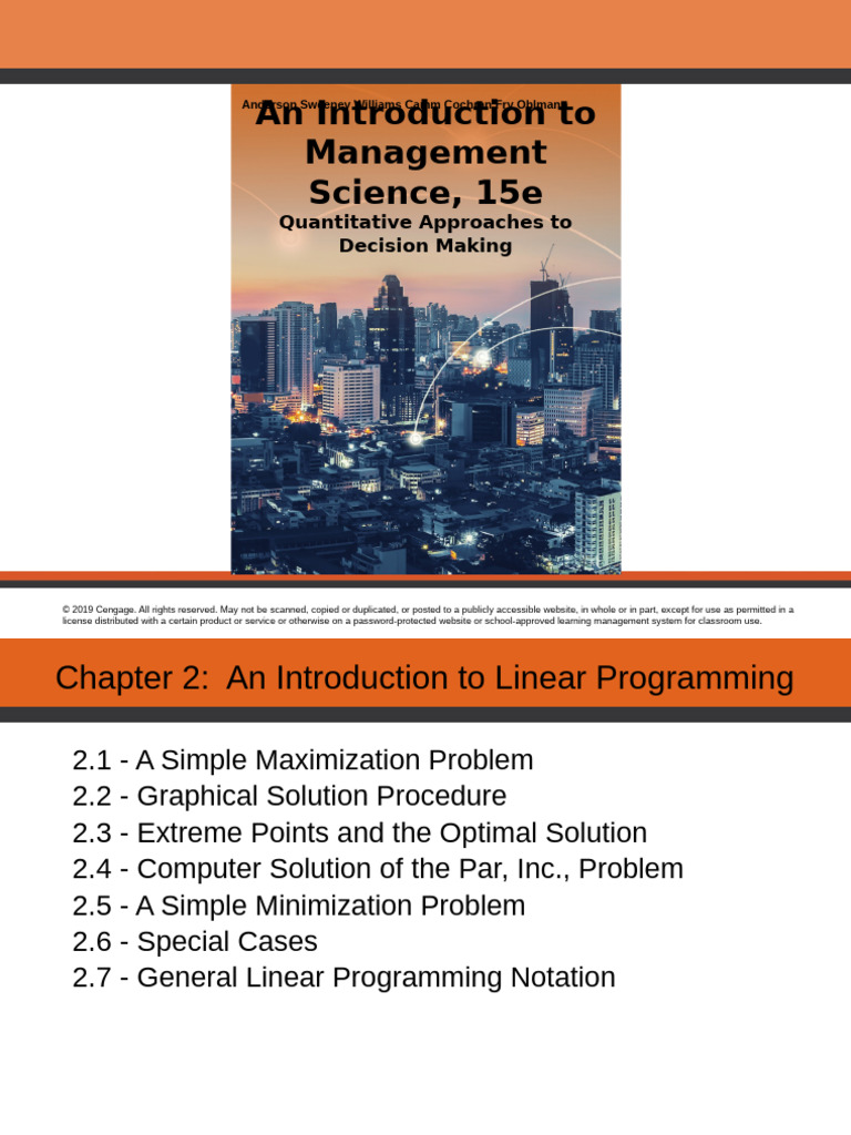 Anderson15e ch02 | PDF | Mathematical Optimization | Linear Programming
