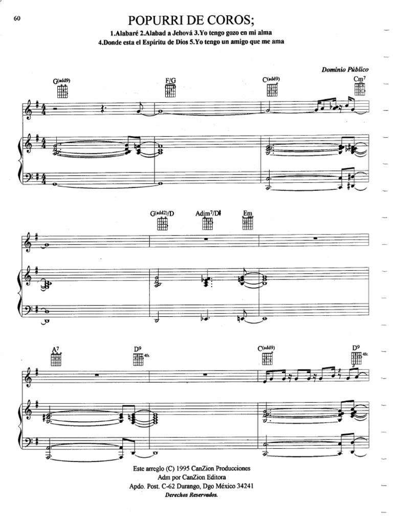 Popurri de Coros Recordando | PDF