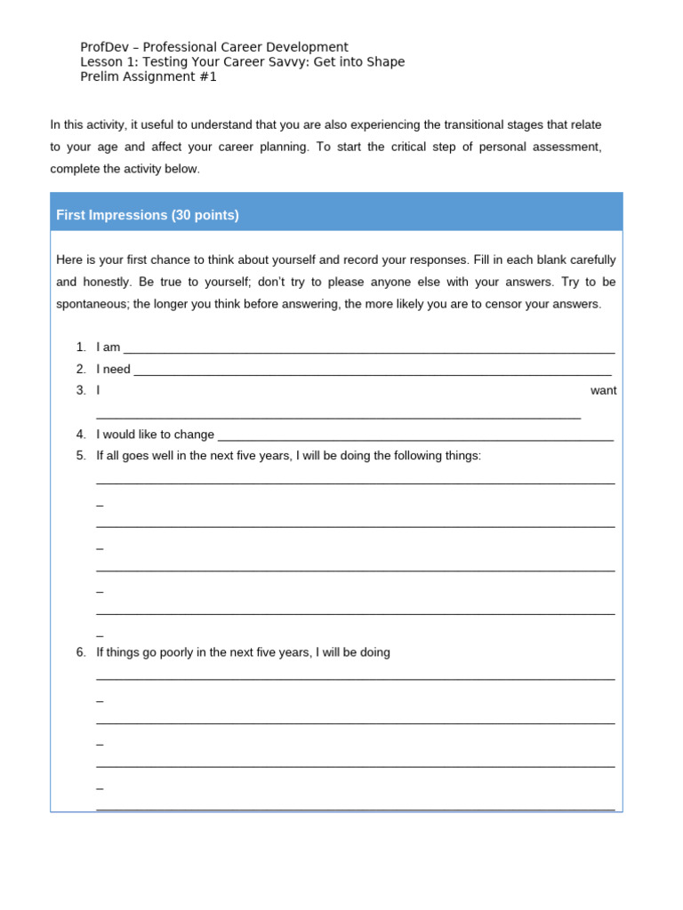 ProfDev Prelim Assignment1 | PDF | Cognition | Social Psychology