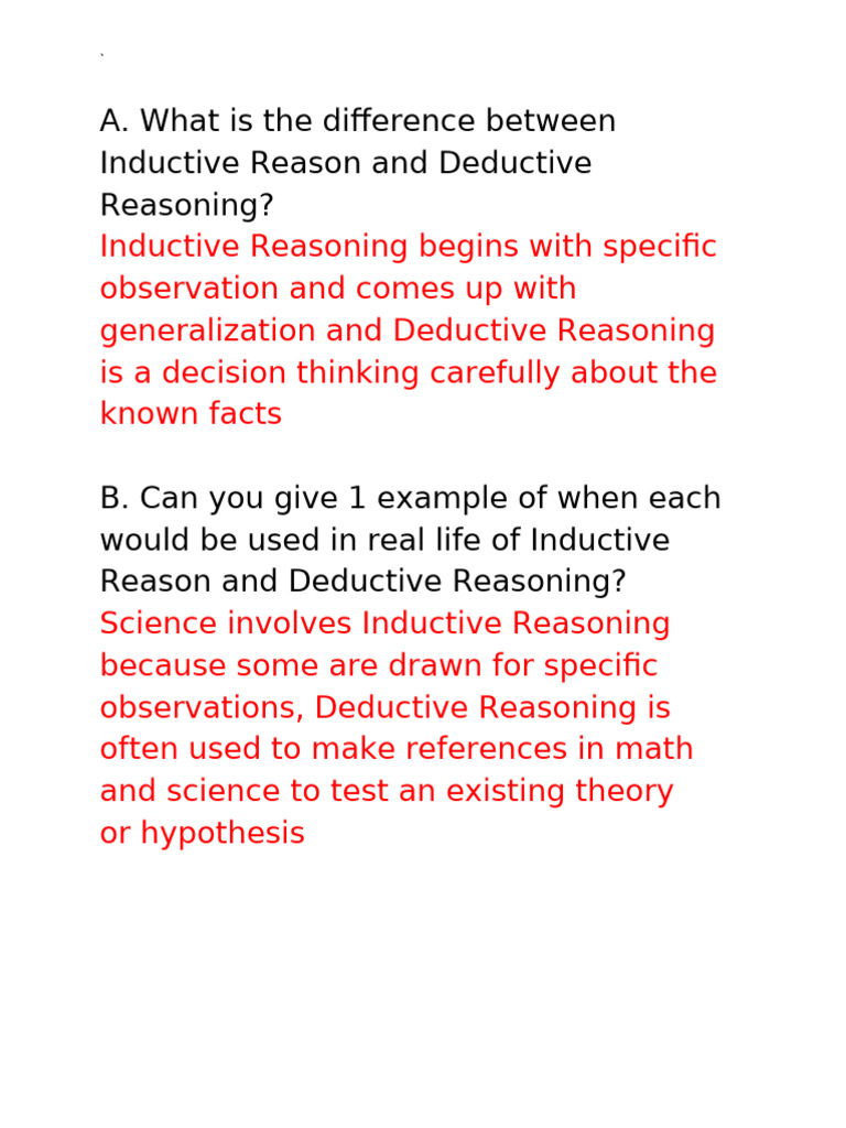 A. What Is The Difference Between Inductive Reason and Deductive ...
