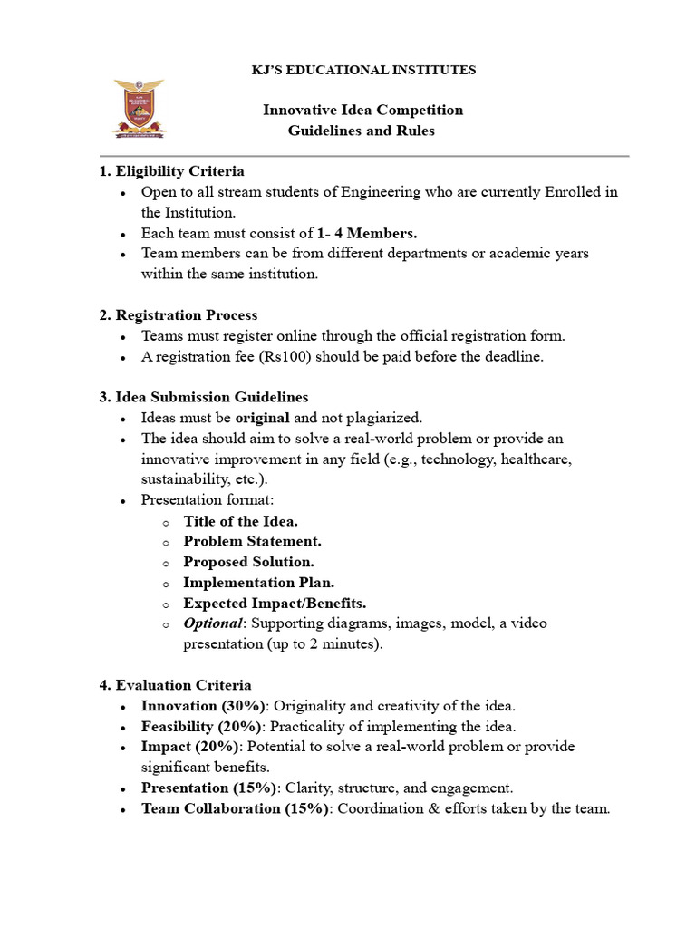 Rules and Guidelines | PDF