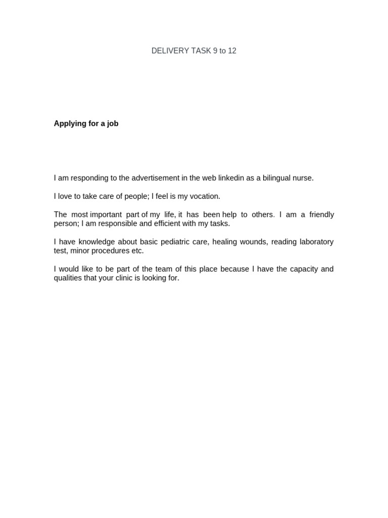 DELIVERY TASK 9 To 12 | PDF