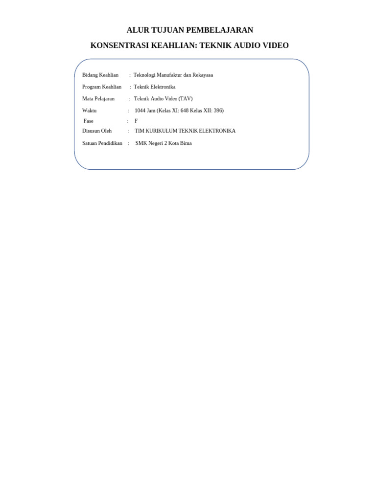 ATP TAV 2024-2025. revisi | PDF