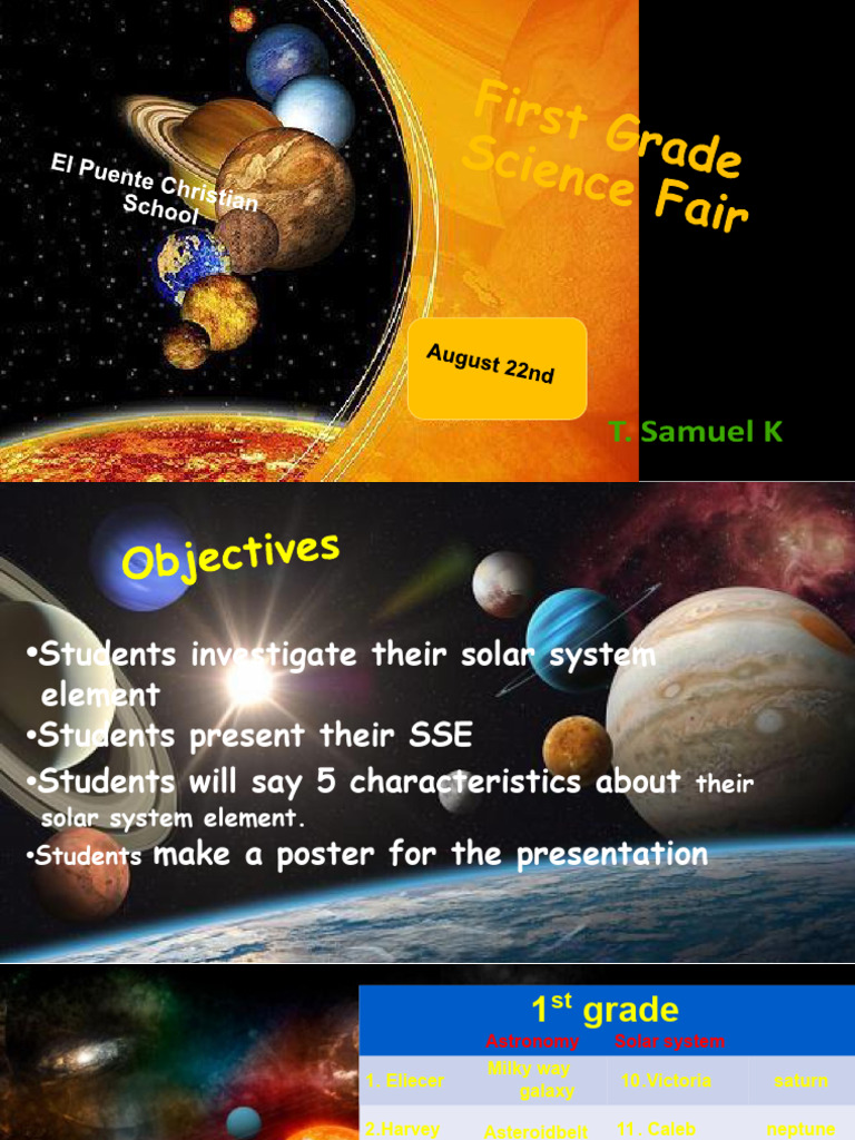 Science Fair First Grade 2024 | PDF