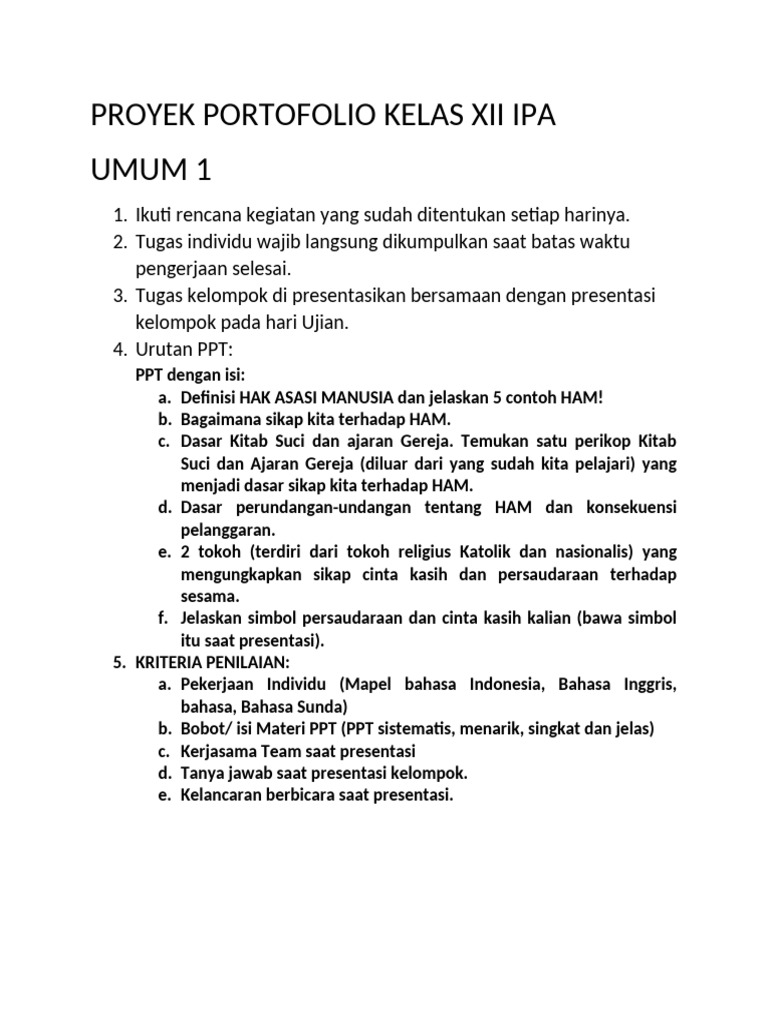 Portofolio Kelas Xii Ipa 2024 | PDF