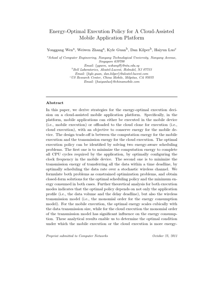 CAMAP Technical Report | PDF | Cloud Computing | Mathematical Optimization