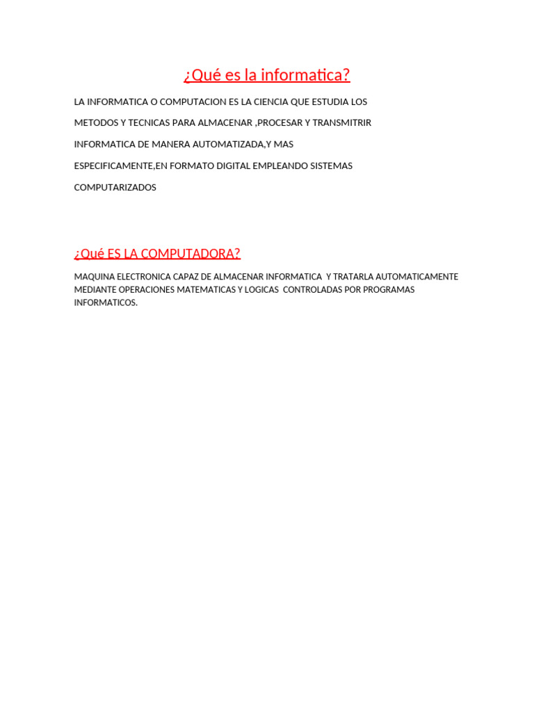 Qué Es La Informatica | PDF