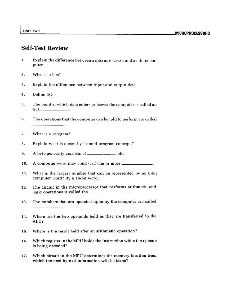 MICROPROCESSORS - Chapter 2_Activity | PDF