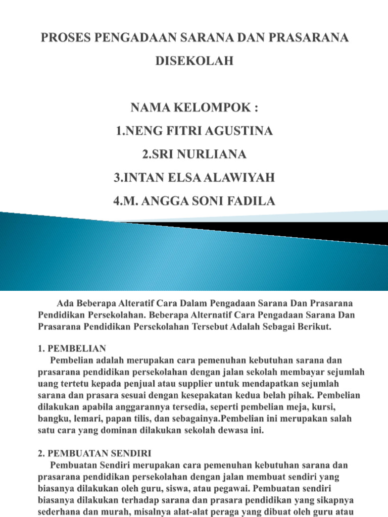 Sarpras Kls 12 Klompok 1 | PDF