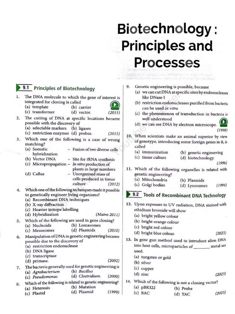Biotechnology Principles and Processes | PDF