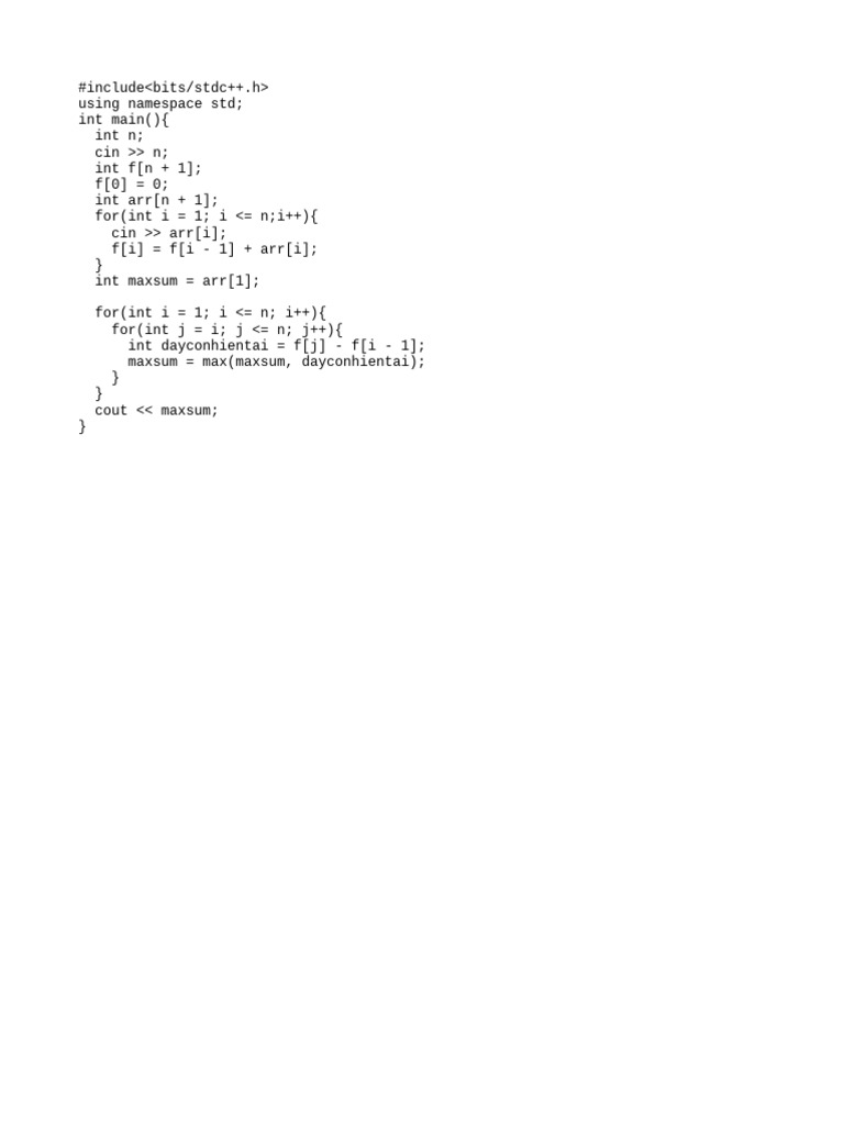 Maximum Subarray Sum Algorithm | PDF