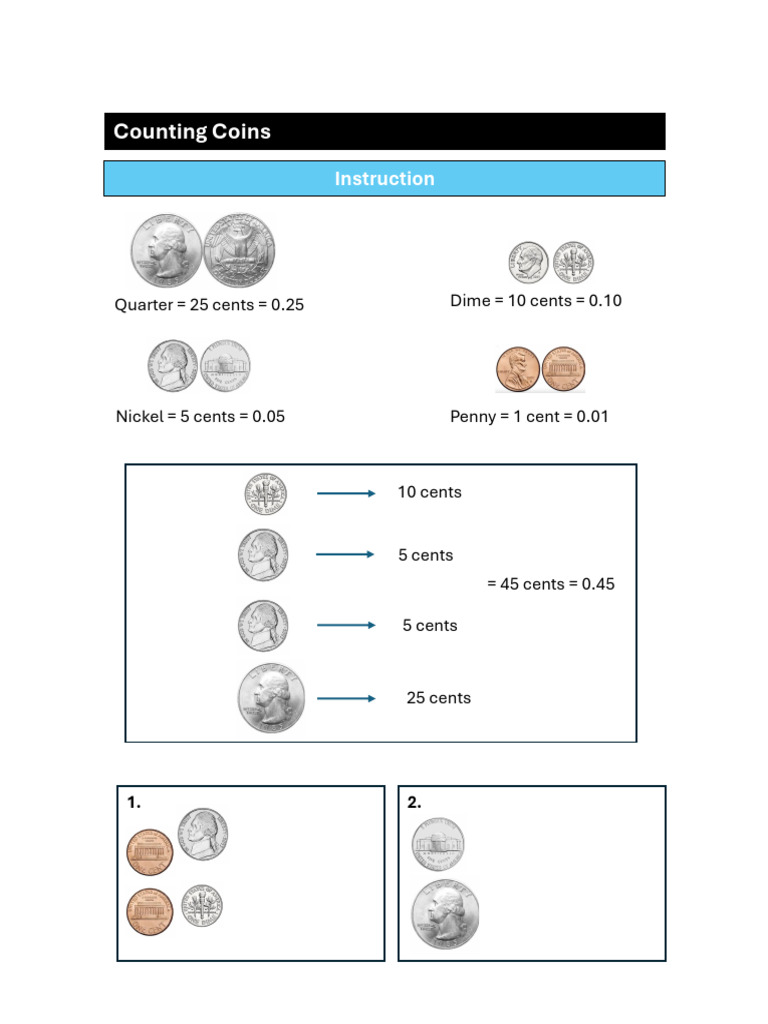Skills Practice Counting Coins | PDF