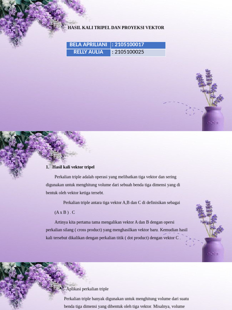 Vektor: Hasil Kali & Proyeksi | PDF