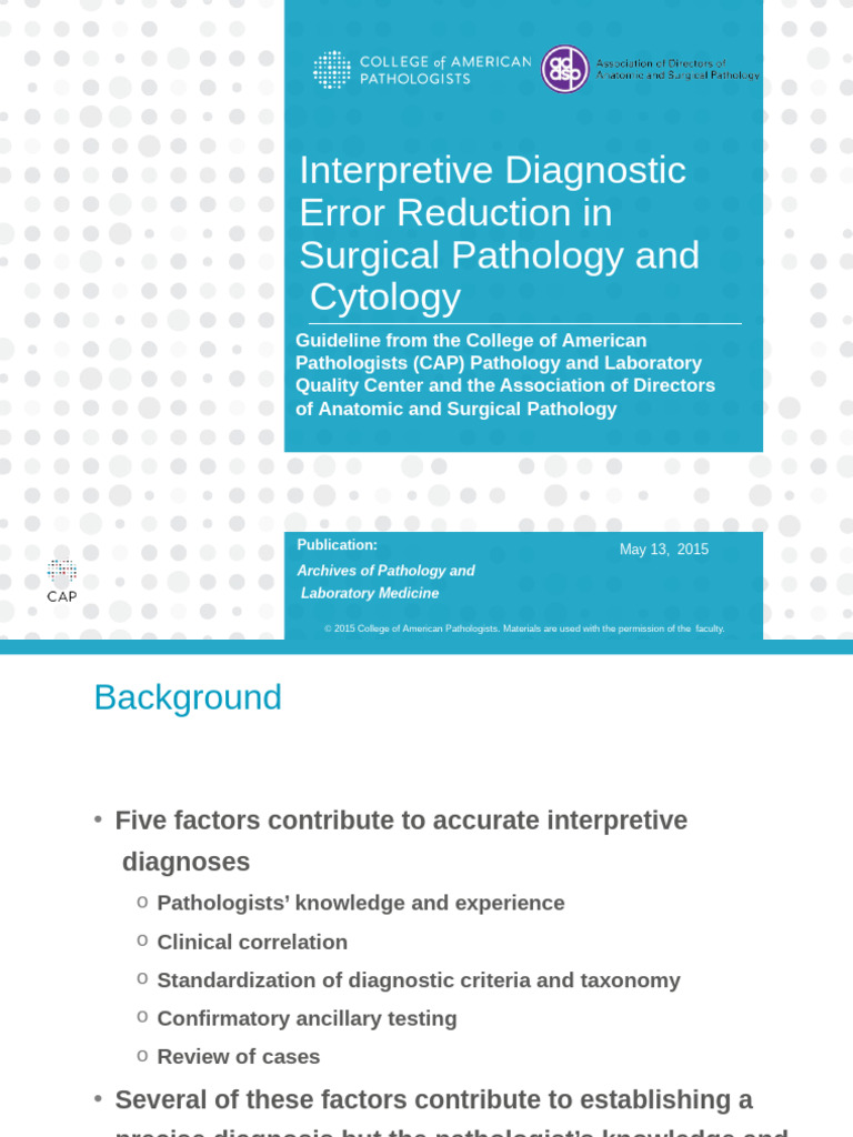 Reducing Diagnostic Errors in Pathology | PDF | Pathology | Evidence ...
