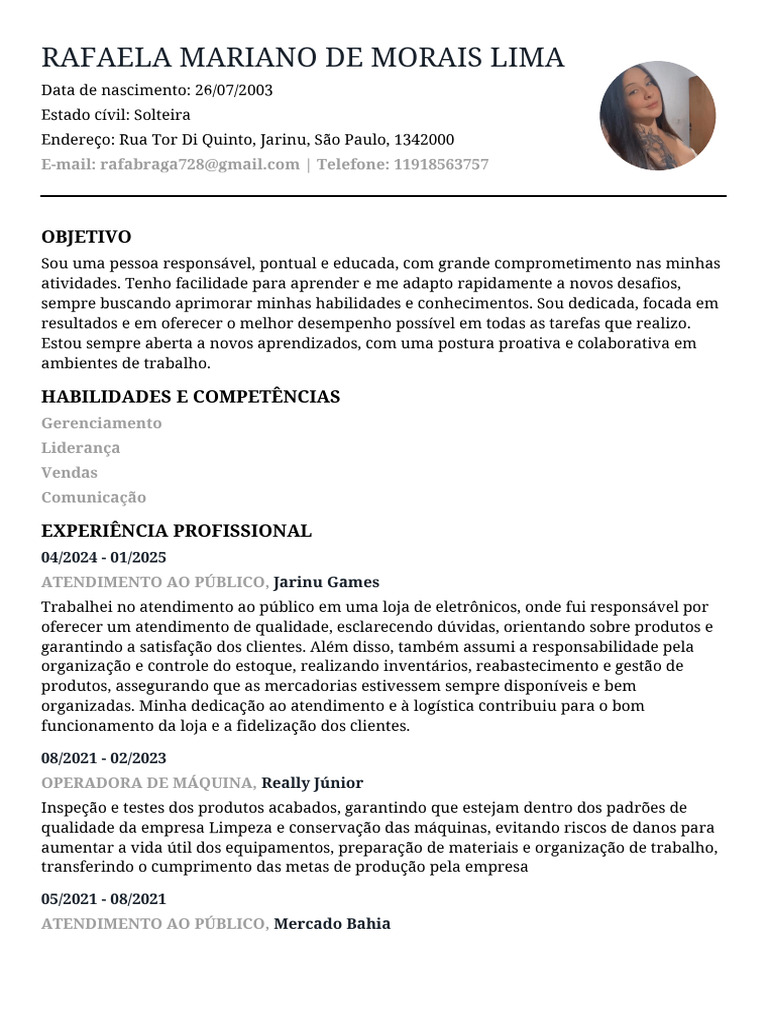 Curriculum 20250115133843 | PDF | Gestão de recursos humanos | Business