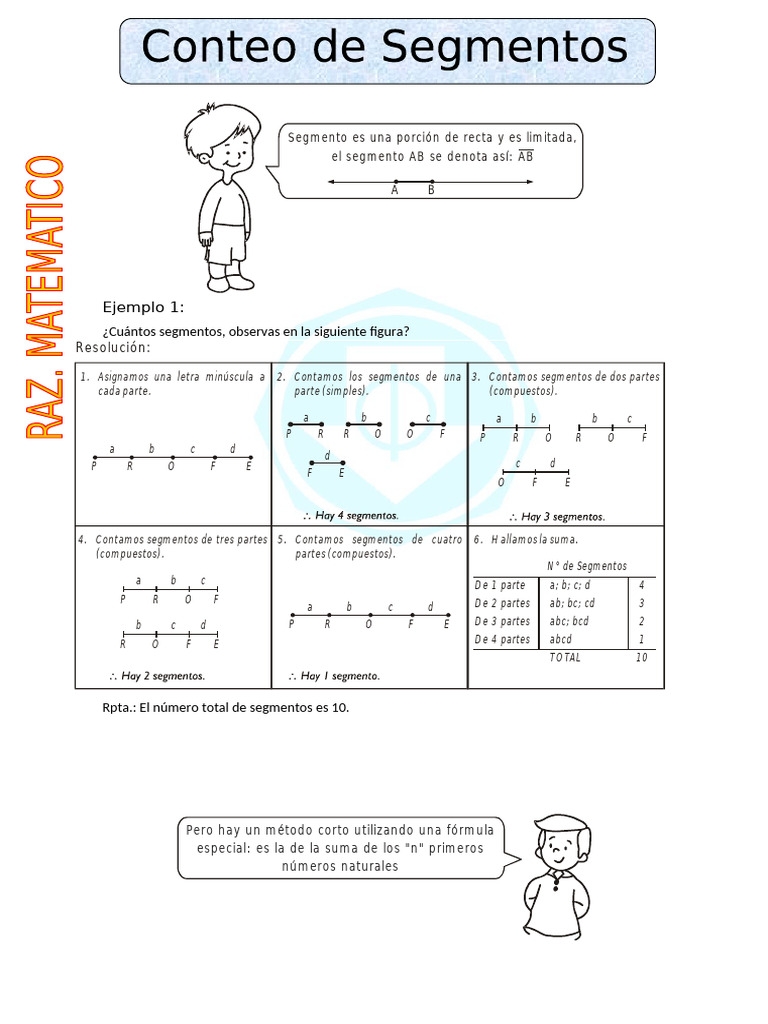 Ejercicios de Conteo de Segmentos para Sexto de Primaria | PDF