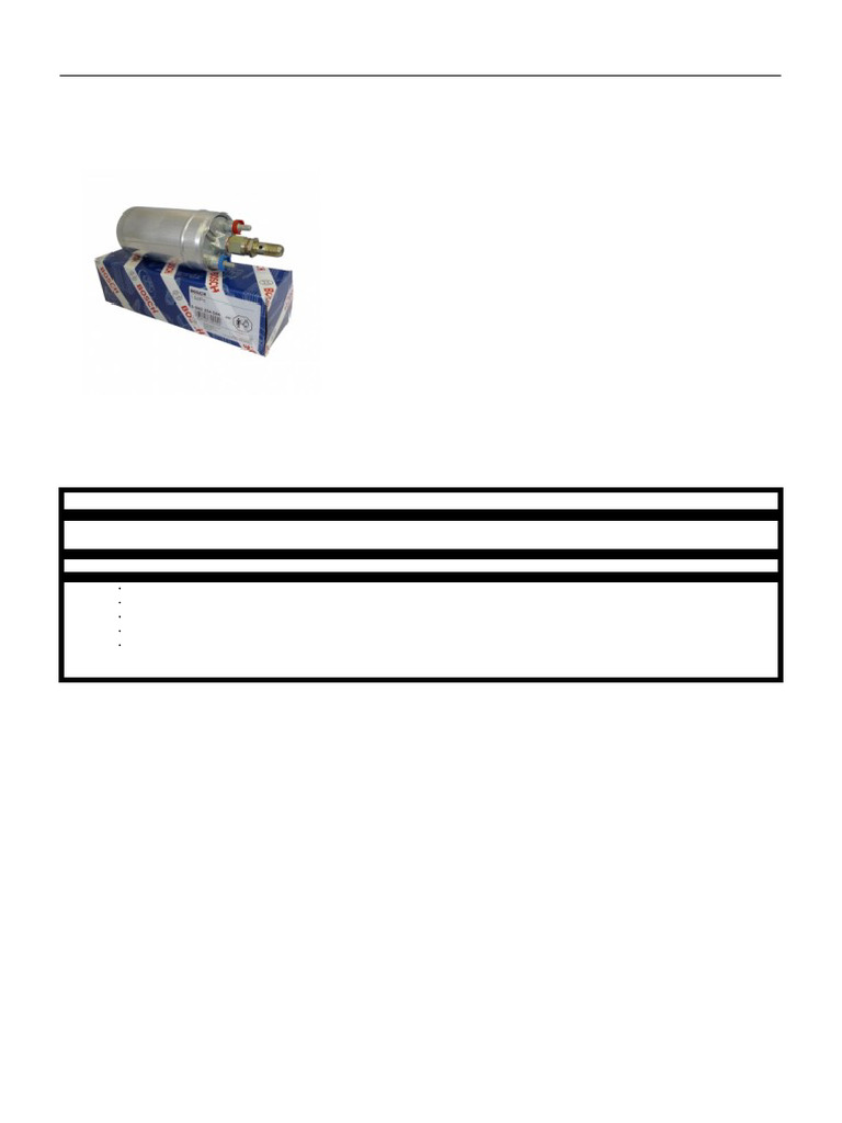 Bosch 044 Fuel Pump Specifications | PDF