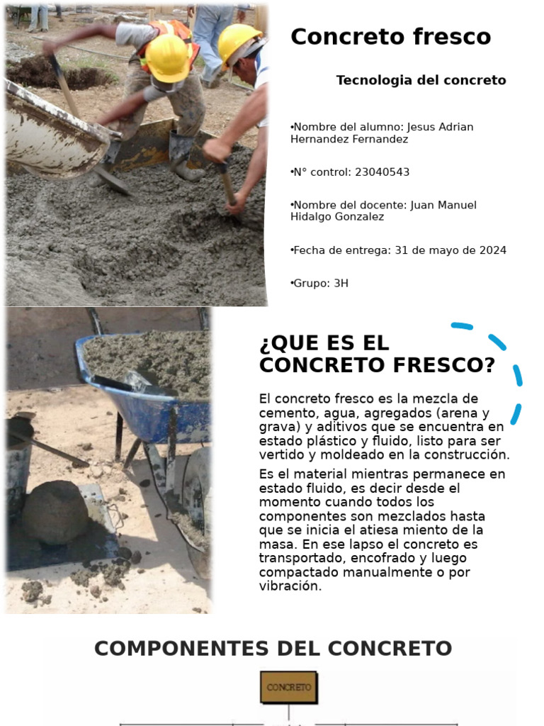 Concreto Fresco 3H | PDF | Hormigón | Materiales