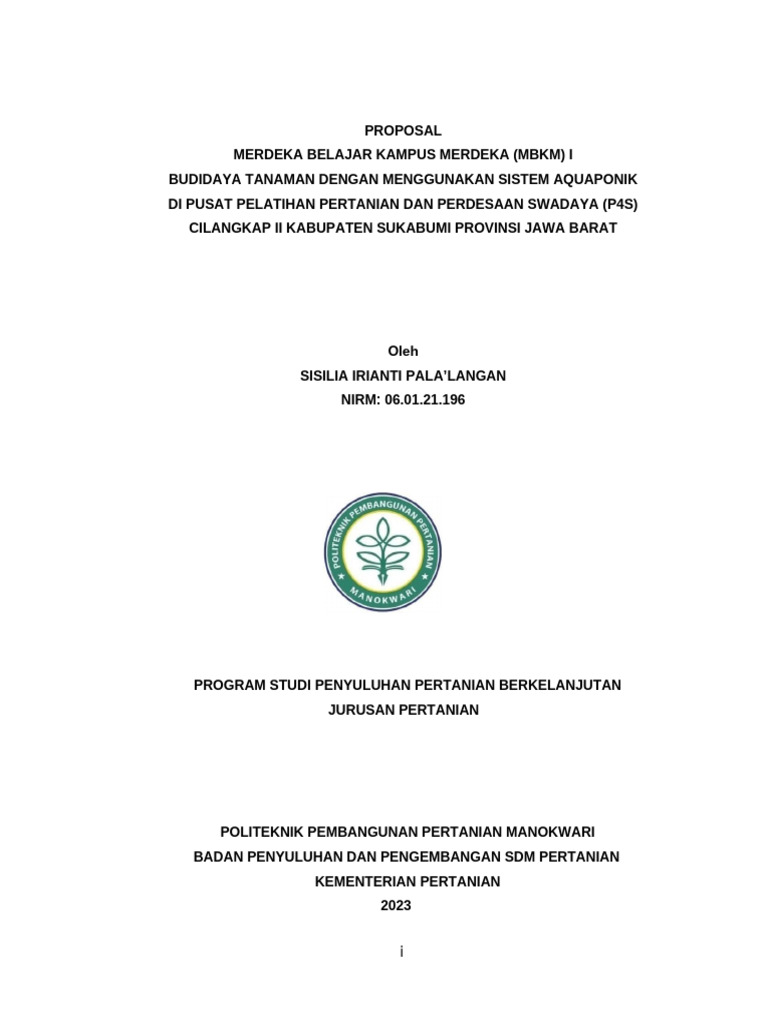 Proposal MBKM I SISIL | PDF