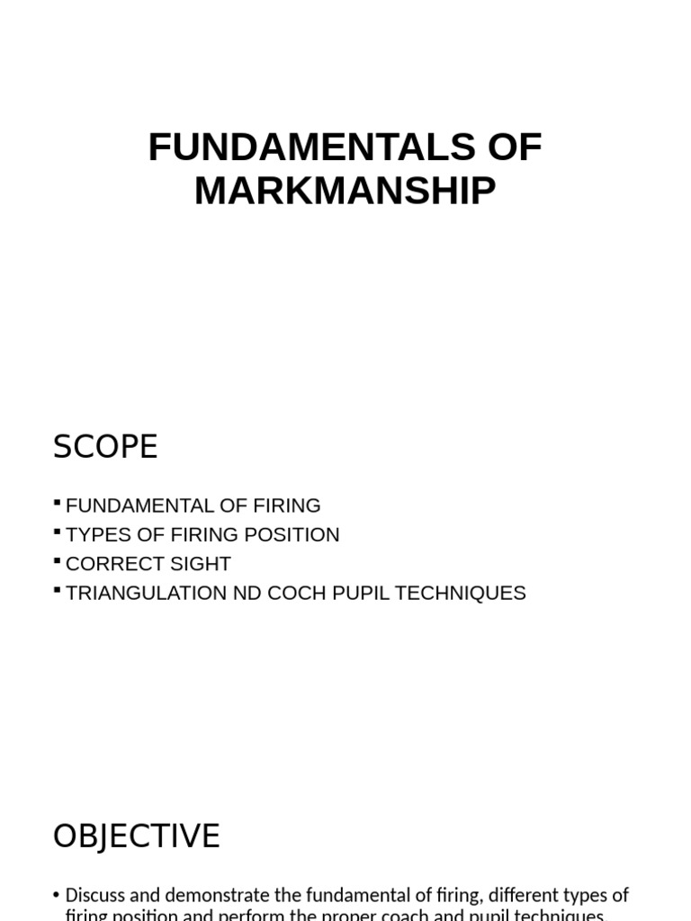 Fundamentals of Markmanship | PDF | Shooting | Ballistics