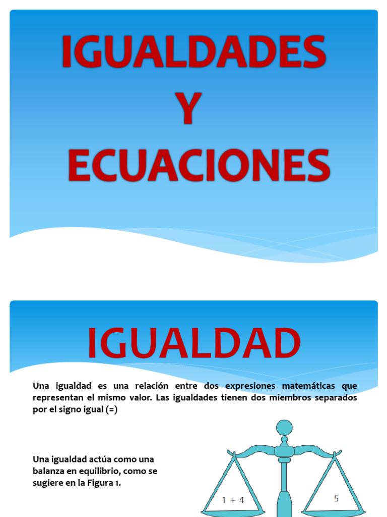 IGUALDADES Y ECUACIONES 1 | PDF