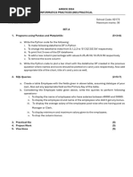 AISSCE 2024 XII IP Practical Question Paper Set A | PDF | Table (Database) | Data Management ...