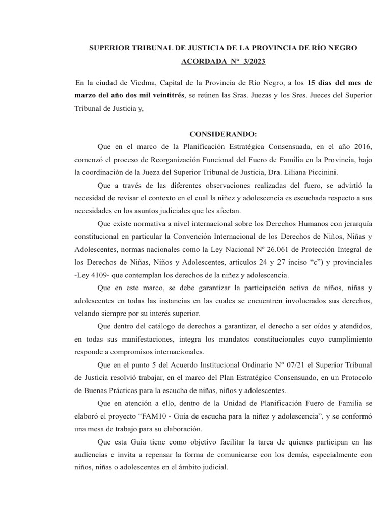 Ac003-23 Guía de Escucha. SistemadeProteccionIntegral | PDF | Derechos de los niños | Adolescencia