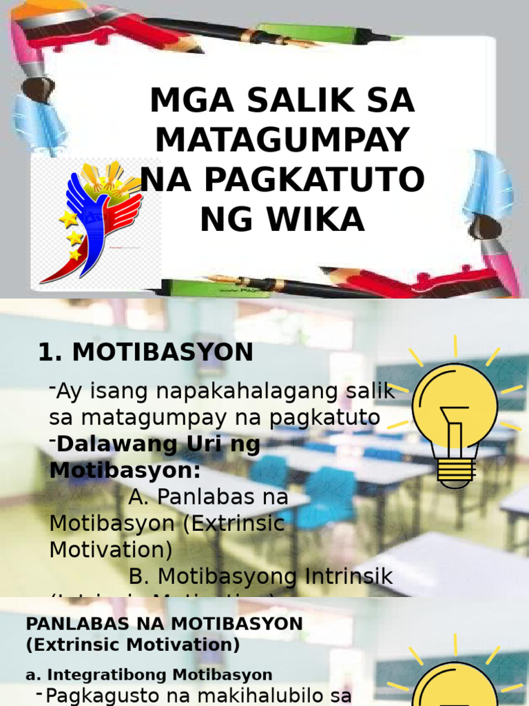 Wika-Mga Salik Sa Matagumpay Na Pagkatuto NG Wika | PDF