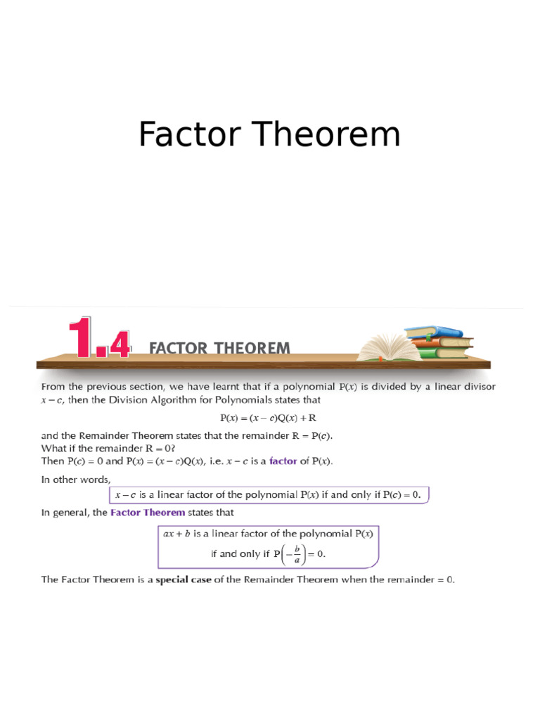 Factor Theorem | PDF