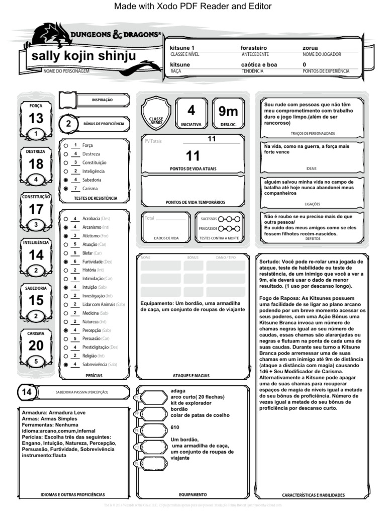 dd-5e-ficha-de-personagem-automatica-biblioteca-elfica-Copy | PDF