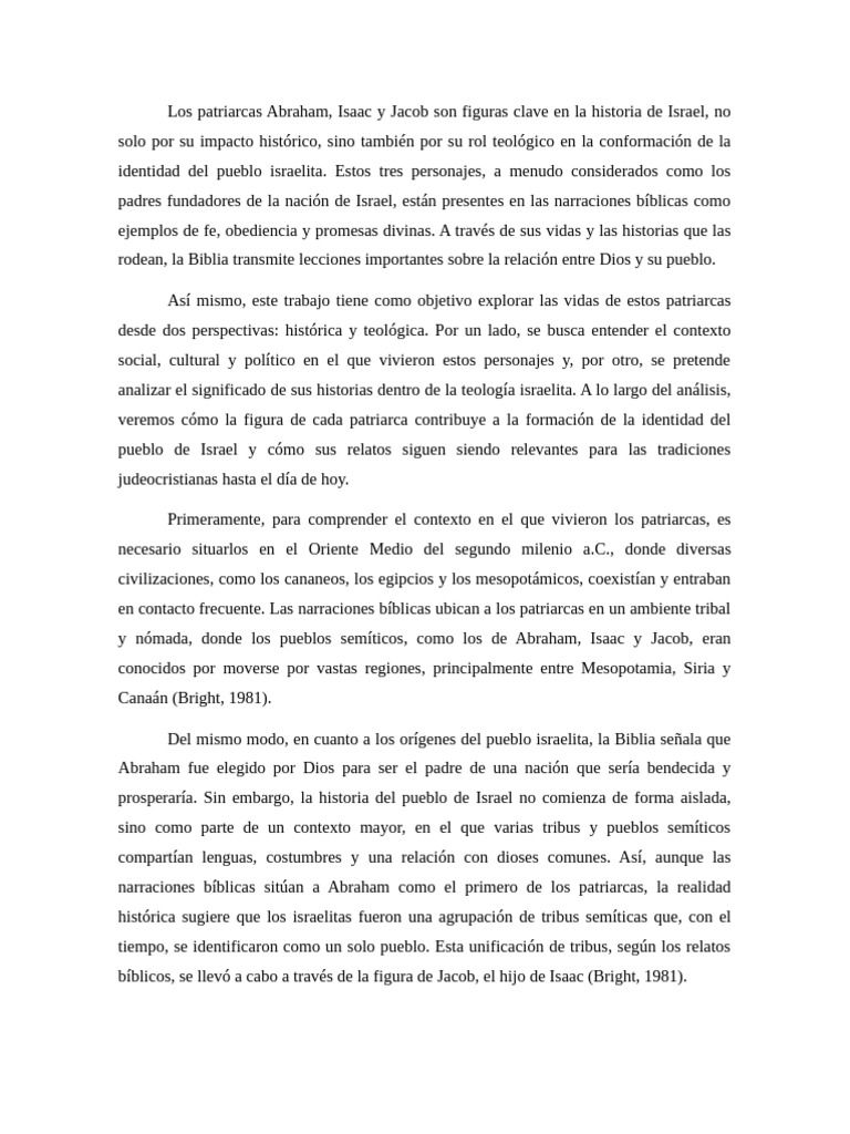 Patriarcas de Israel: Historia y Teología | PDF | Abrahán | Isaac